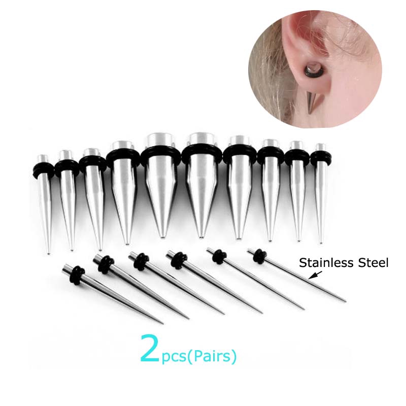 2pcs Stainless Steel Ear Taper Stretcher Ear Stretch Kit Ear Expander ...