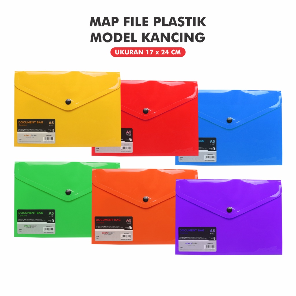 Colored Plastic File Map 1-button File Storage A5. Size | Shopee ...