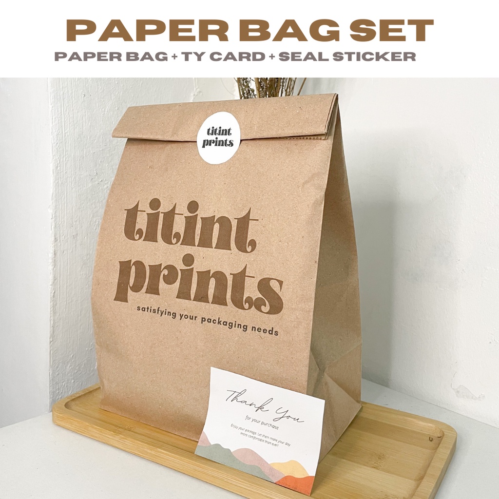 CUSTOMIZED Paper Bag + Sticker + Thank You Card SET | Shopee Philippines
