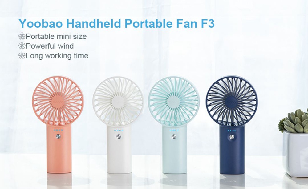Yoobao F3 Fortable mini Rechargeable Handheld Mini Fan 3 Speeds Strong ...