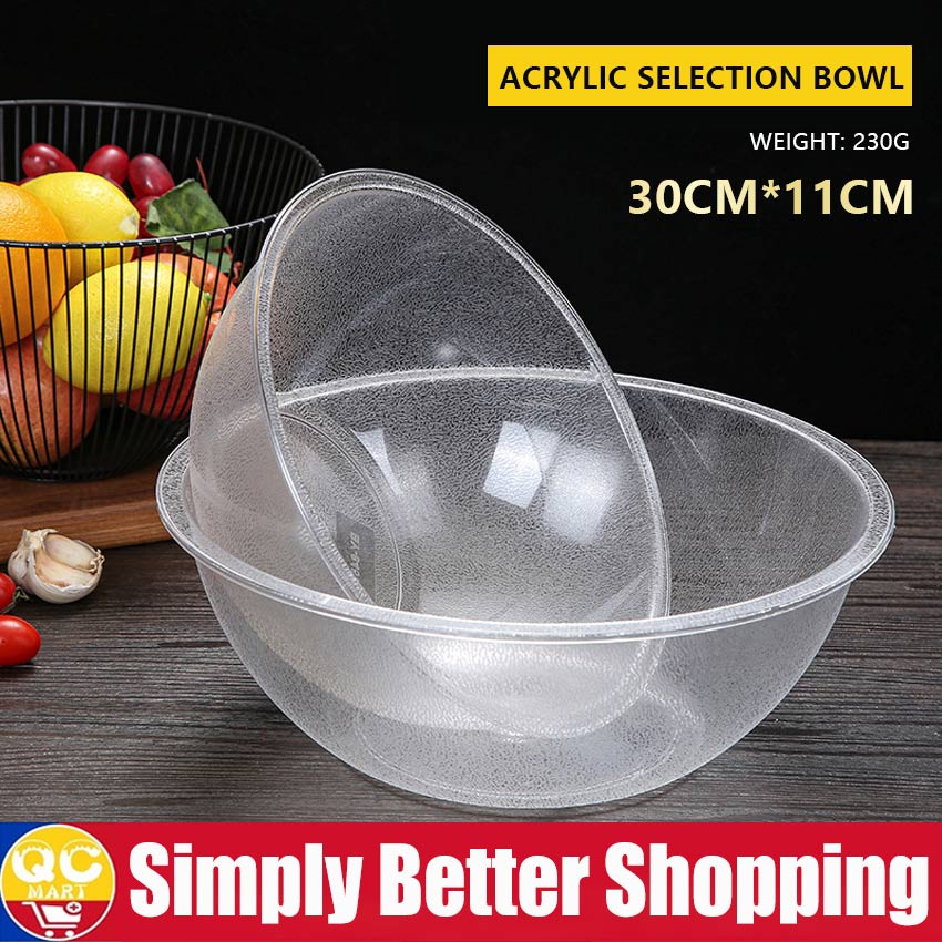 Acrylic Bowl Large Salad Bowl Mixing Bowl Buffet Round Serving Bowl for ...