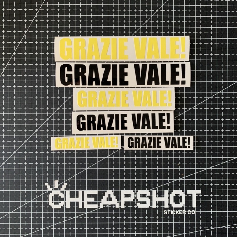 Valentino Rossi Grazie Vale VR 46 Team MotoGP Sticker Cutting / Vinyl ...