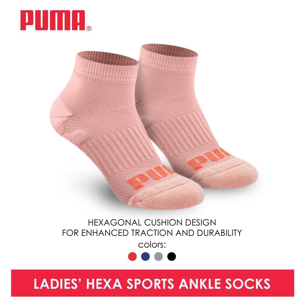 Puma Hexa Ladies' Cotton Extreme Performance Ankle Socks 1 pair PLS0103 ...