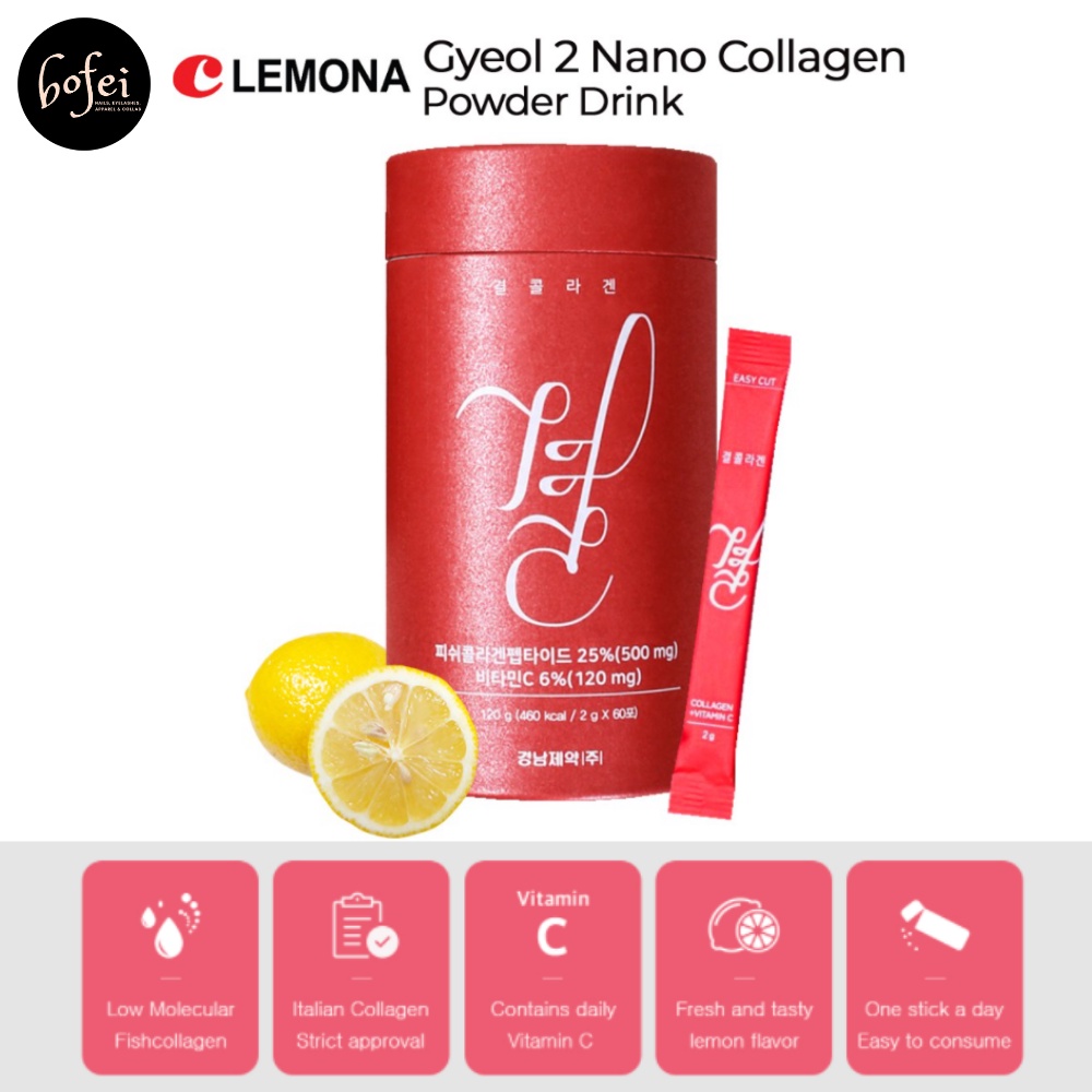 LEMONA Gyeol Collagen 500mg Vitamin C Powder Drink Authentic Korean ...