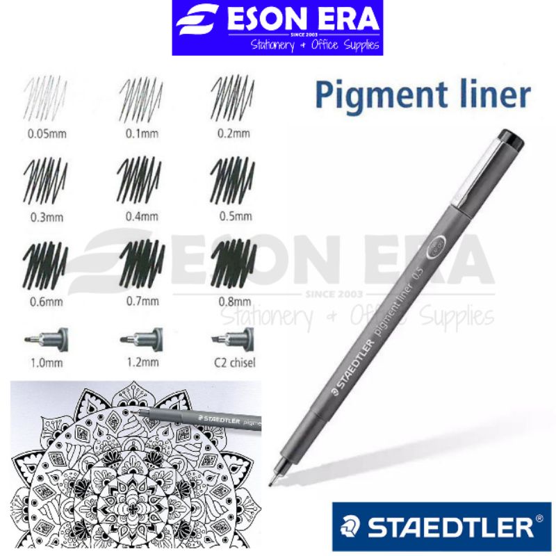 Staedtler Drawing Pen Pigment Liner 308 Drawing Technical Pen (0.05 - 2 ...