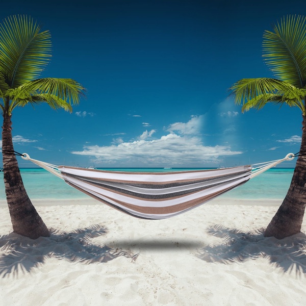 Single Canvas Hammock with Stand, Extra Strong Canvas Material ...
