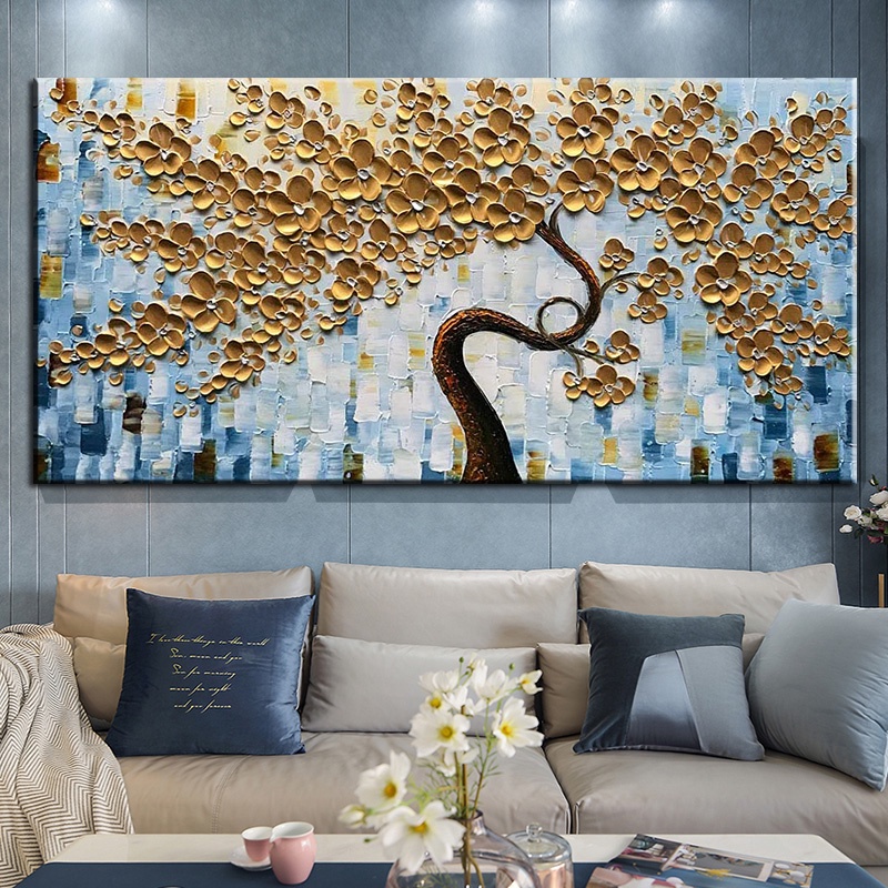 Wallpaper Wall Decor Nordic Abstract Art Tree Oil Painting Canvas Print ...