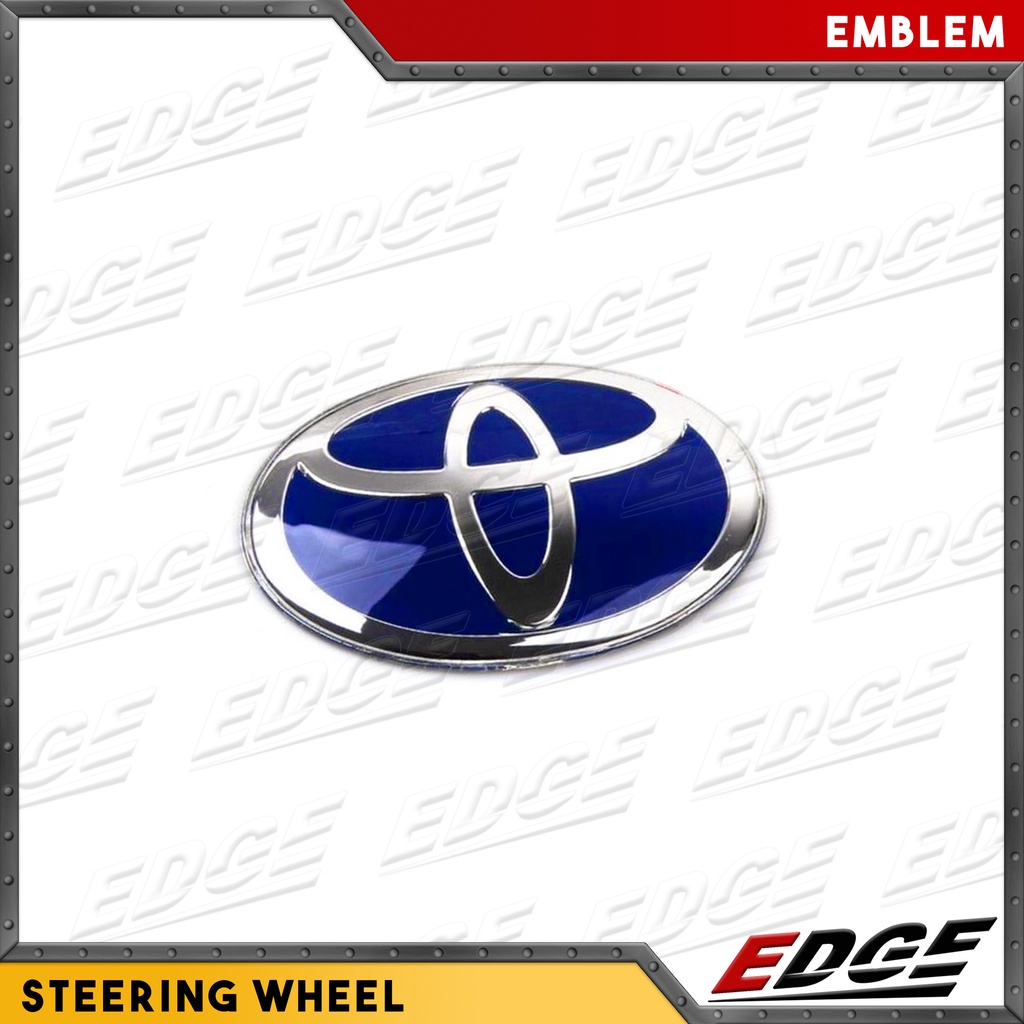 Emblem - Toyota Logo - Steering Wheel - Chrome/Blue - 5x7cm // trd ...