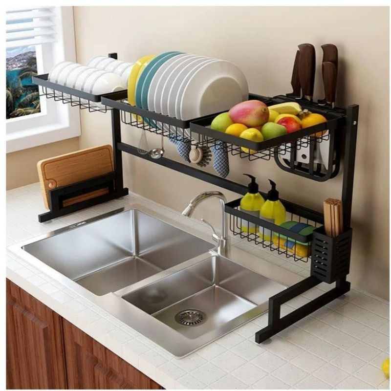 Stainless steel kitchen shelf rack dishwasher chopstick rack | Shopee ...