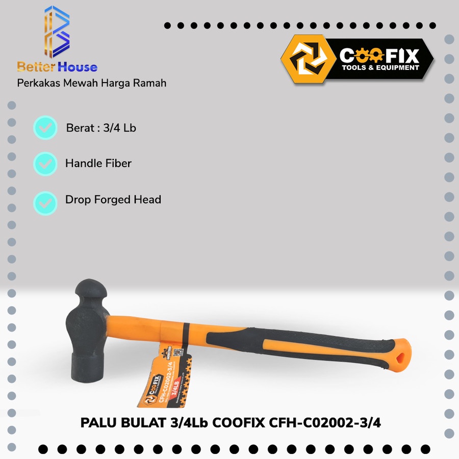 3/4lb Round Martil Hammer COOFIX Fiber Handle CFH-C02002-3/4 | Shopee ...