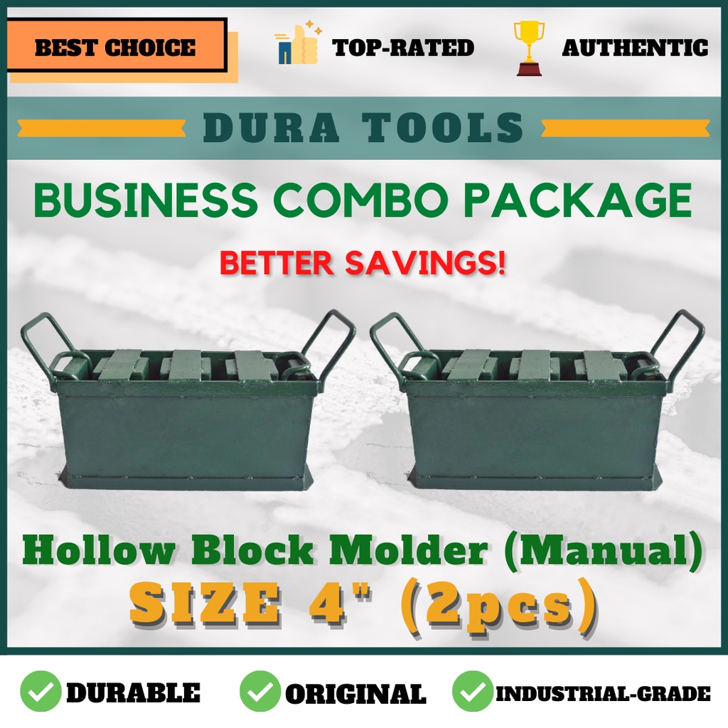 Heavy Duty 4" 2pcs Hollow Block Maker Molder BUSINESS COMBO PACKAGE ...