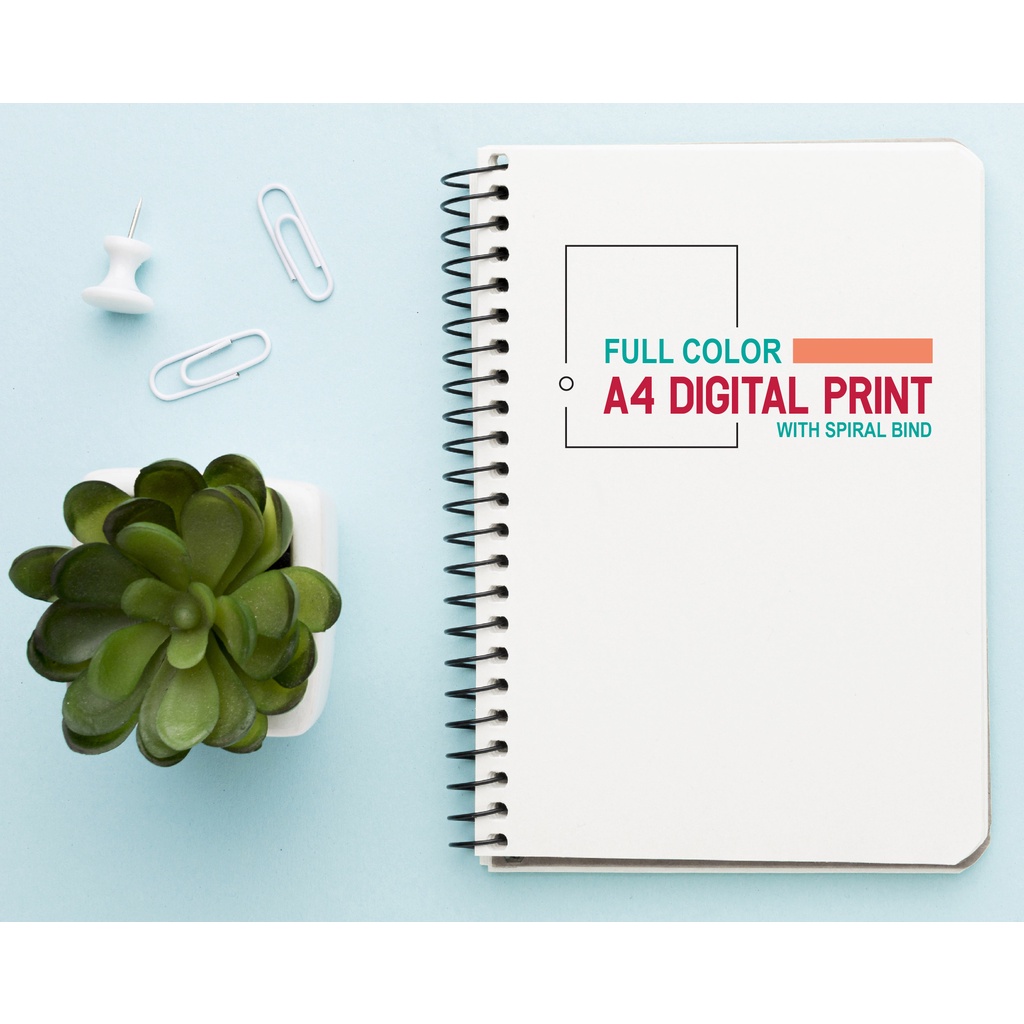 Full color A4 digital print with wire double loop bind with PVC cover ...