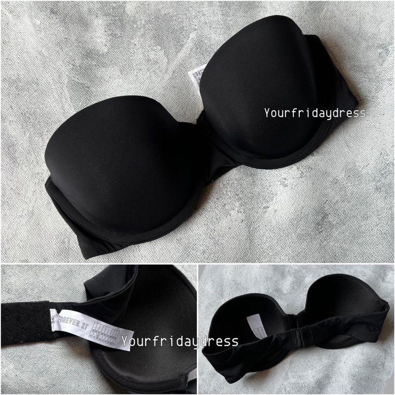 Microfiber Strapless Bra by F**21 light padded cups underwire no straps ...