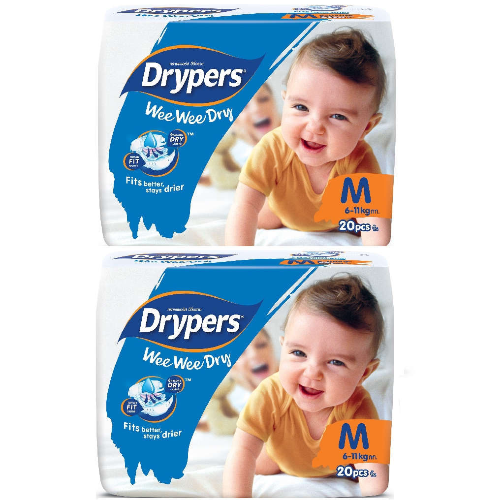 Drypers Wee Wee Dry Diaper M 20 Pack Of 2 | Shopee Philippines