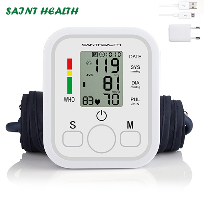 Upper Arm Digital Blood Pressure Monitor Automatic BP Monitor Heartbeat ...