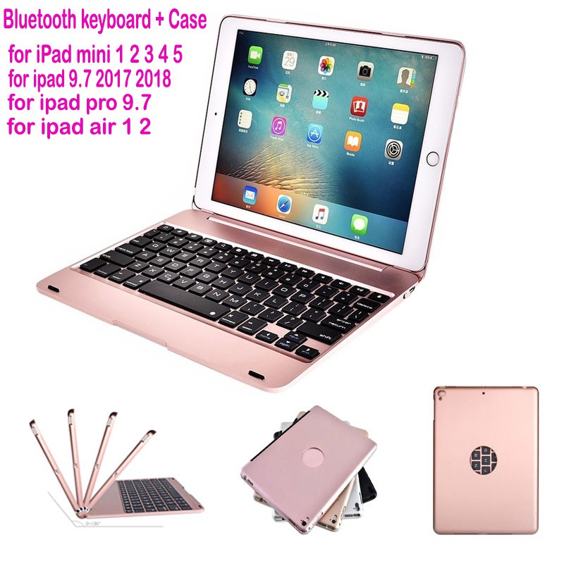 Wireless Bluetooth Keyboard Case Automatic Alarm Screen Cover for ipad ...