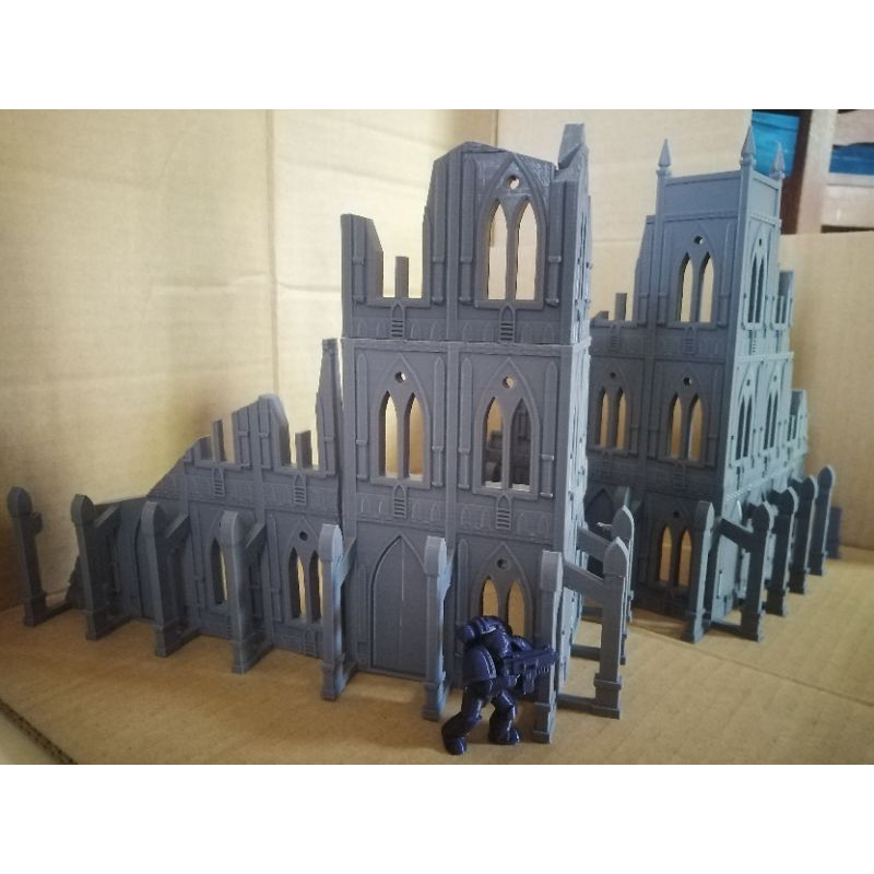 Gothic Basilica Warham Ruins and Terrain 28mm 3d printed board game ...