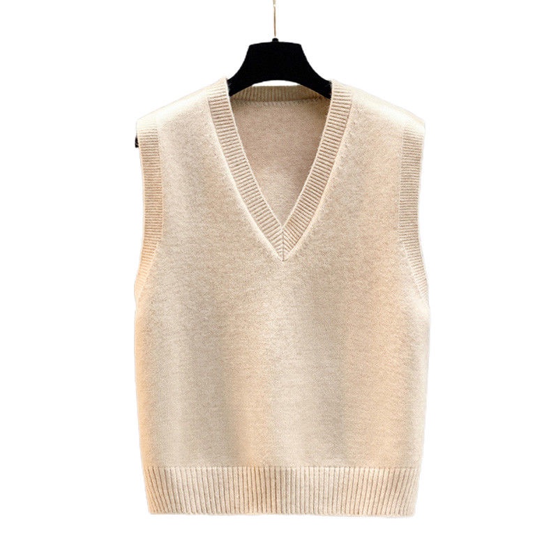 Korean women's knitted V-neck loose vest | Shopee Philippines