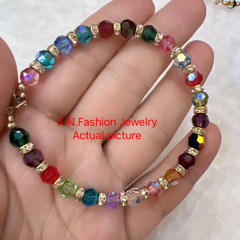 10k Original Swarovski stone Bracelet Assorted color | Shopee Philippines