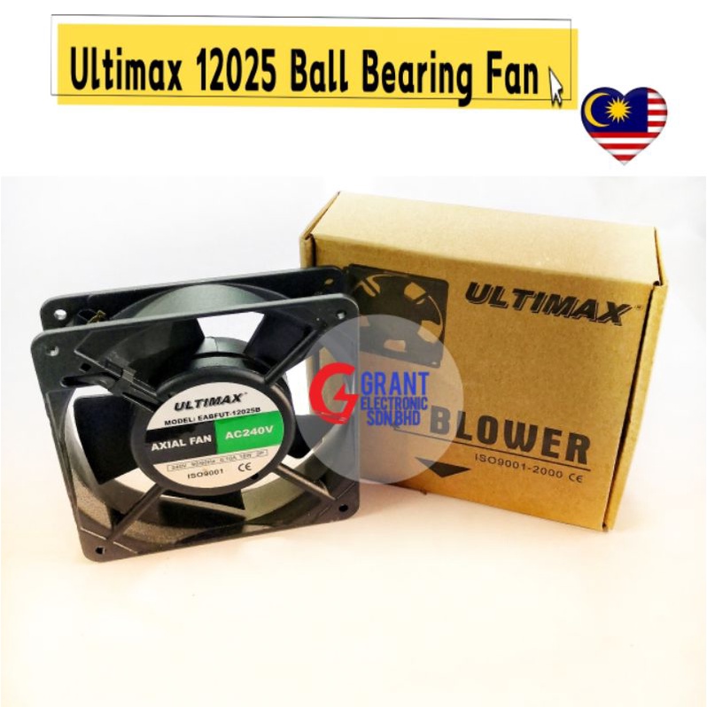 Ultimax AC 240v Axial blower Fan with ball bearing 120*120*25mm 12025 240vac | Shopee Philippines