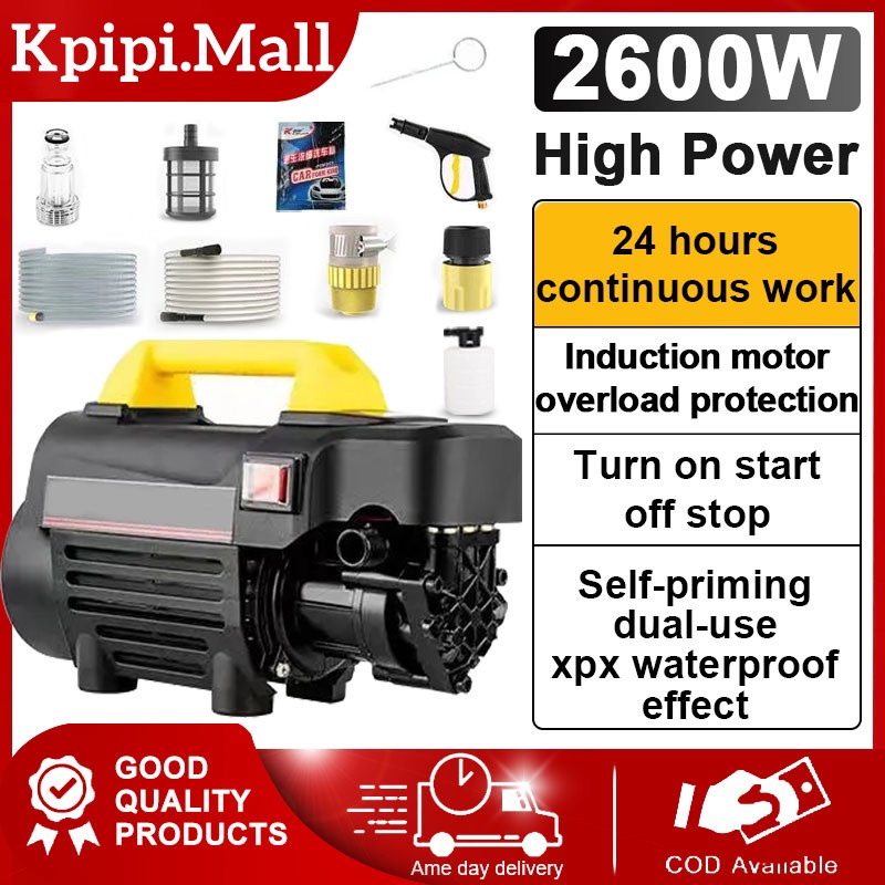 2600w Portable High Pressure Car Washer Machine Heavy Duty High ...
