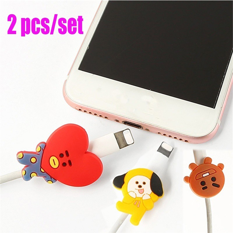 KPop Cartoon BT21 BTS Bite Cable for Protection Phone line Accessories ...