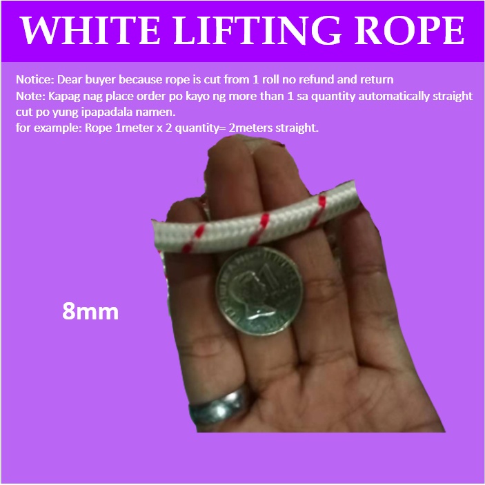 Mago 5m-10m 8mm-12mm White Lifting Rope Safety Rope, Braided Rope ...