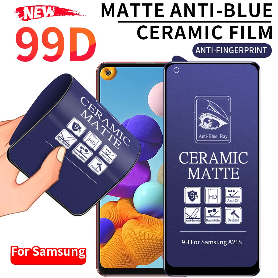New 99D Full Cover Soft Matte Anti UV Purple Light Ceramic Film Screen Protector For Samsung ...