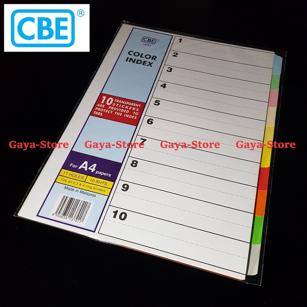 CBE 13701 Paper Color Index / Divider - A4 Size | Shopee Philippines