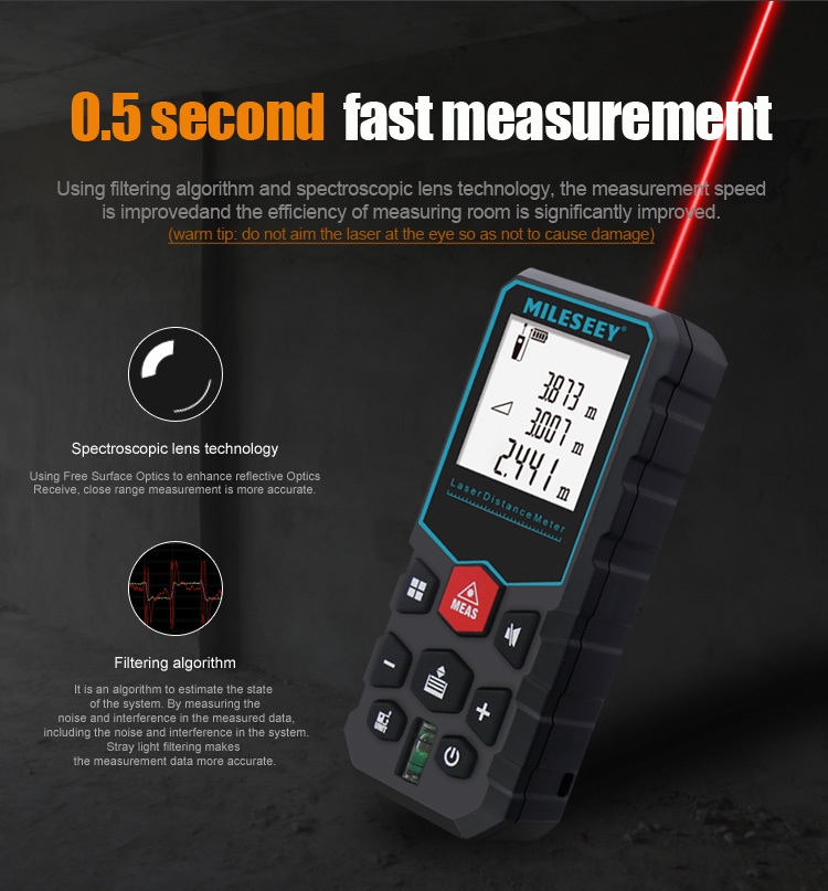 ★Mileseey★ Professional Laser Rangefinder X5 100M High Precision ...