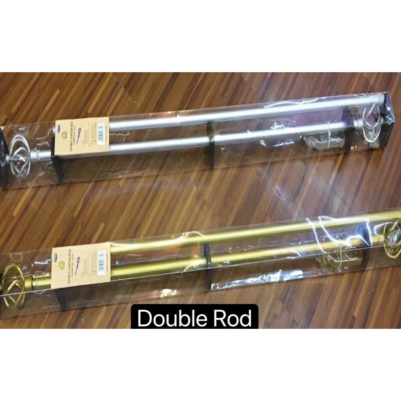 Double Rod Adjustable Extendable Curtain Rod Longest210cm Thick 3/4 ...