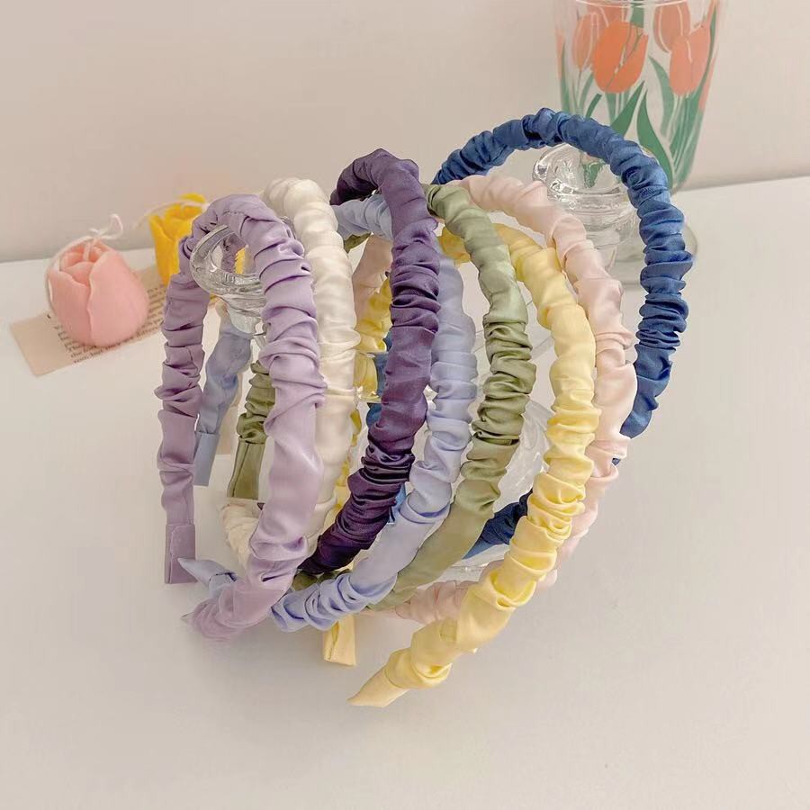 New Fashion Satin Ruched Headbands Pleated Headband Bubble Hairband