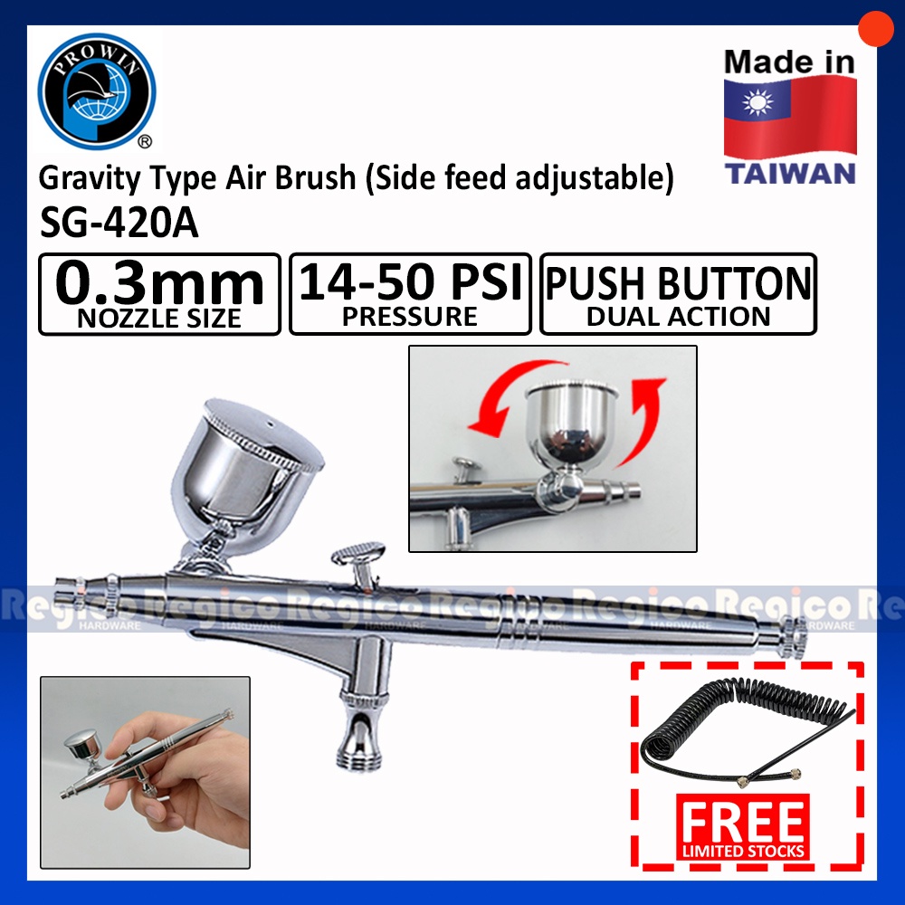 FREEBIE PROMO PROWIN Side Feed Gravity Type Air Brush SG-420A Regico ...