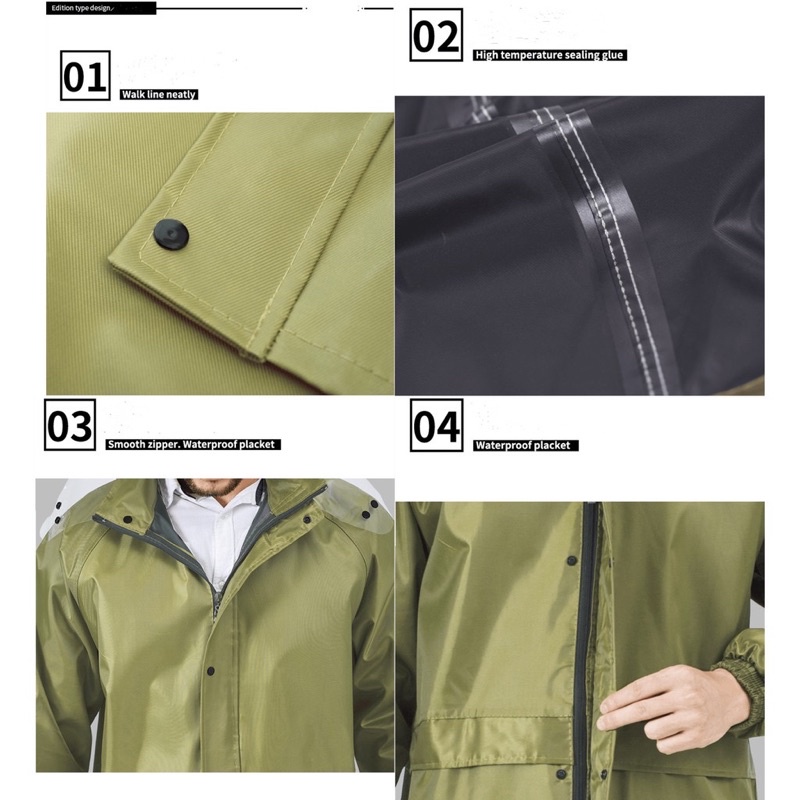 Waterproof Rainwear Jacket Raincoat Rain Pants Set | Shopee Philippines