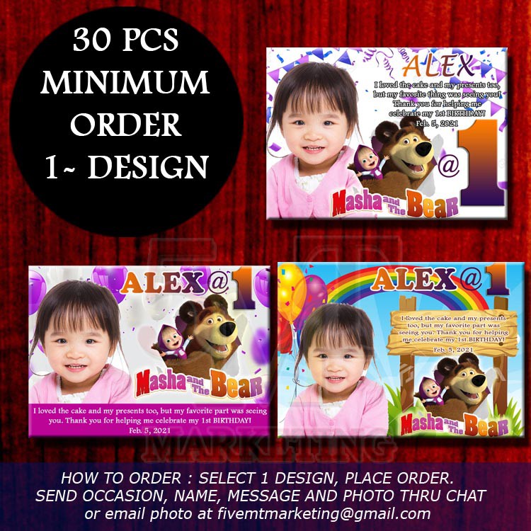 ATM size Personalized ref magnet Masha and the bear Fridge Magnets ...