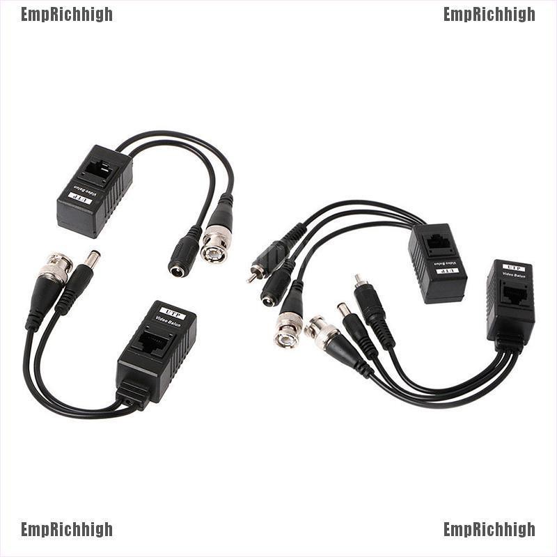 QrhYK 1 Pair BNC To RJ45 Passive Video Power + Audio Balun Transceiver For CCTV Camera | Shopee ...
