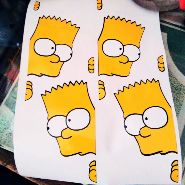 1pc BART SIMPSON MOTORCYCLE DECALS/STICKER CUT OUT 5X2inches | Shopee ...