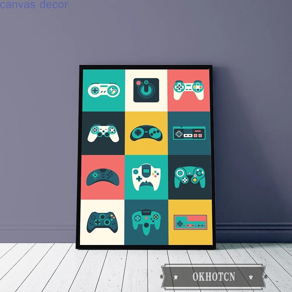 Vintage Video Gamepad Poster and Print Wall Art Picture Illustration ...