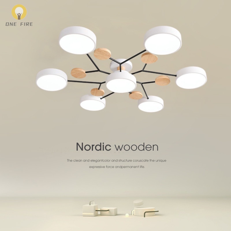 Nordic Ceiling Light Chandelier Bedroom Center Light Ceiling Led Modern ...