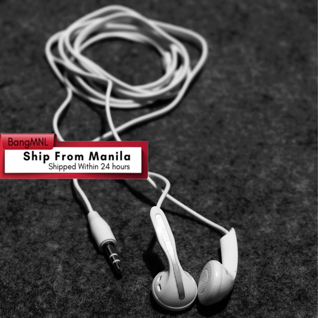 BangMNL White Edifier H180 Earphones in-Ear Flat Head Earbuds Hi-Fi ...