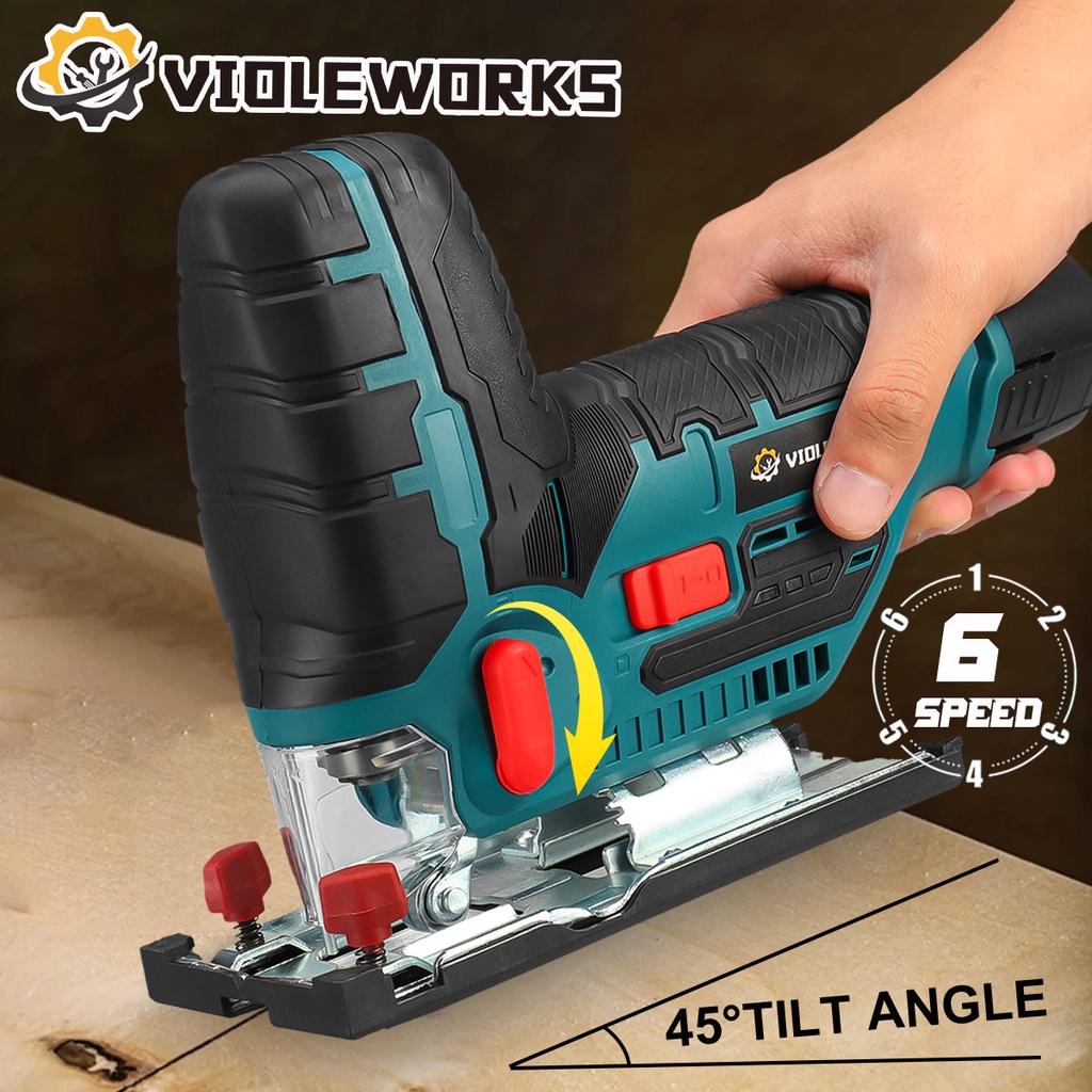 12V 70mm 1080W Cordless Jig Saw Electric Jigsaw 6 Speed Adjustable ...