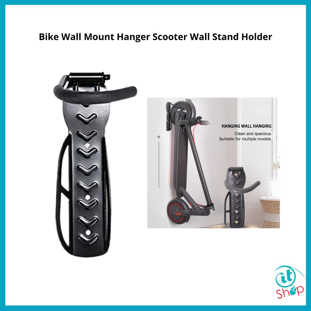Bike Wall Mount Hanger Scooter Wall Stand Holder Steel Powerful Load ...
