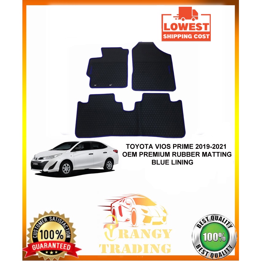 Toyota Vios 2019 to 2023 OEM Premium Rubber Matting Blue Lining 2020 ...