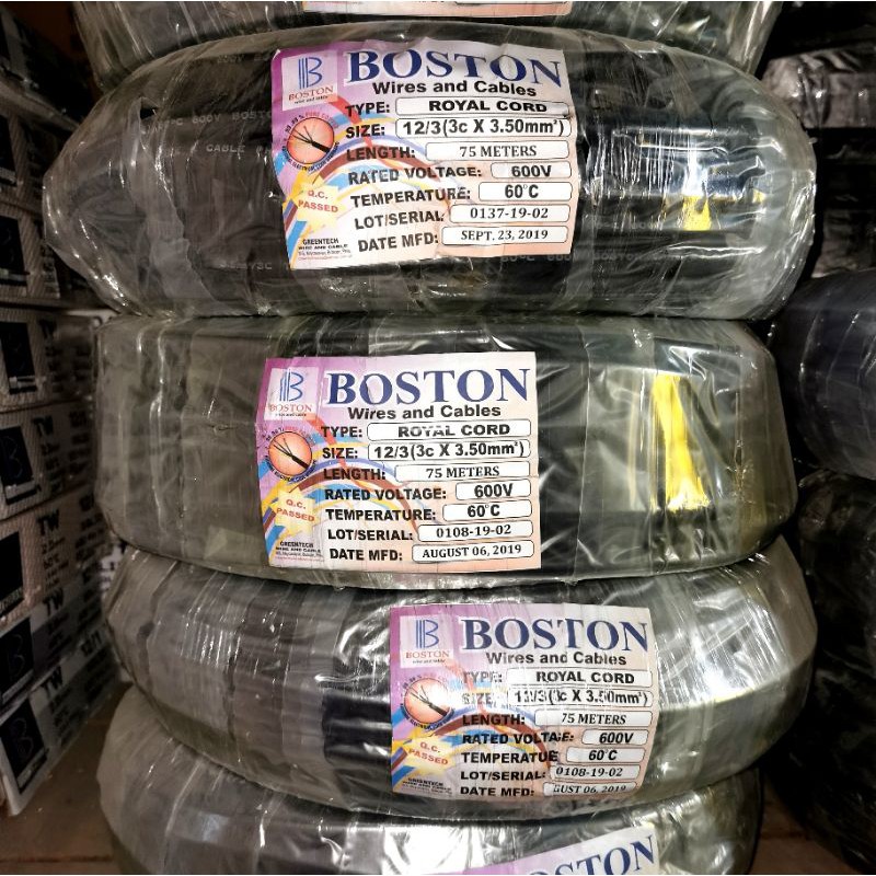 12/3C Boston Royal Cord 3 Cores Insulated Wire 3.5mm #12/3 12/3 ...