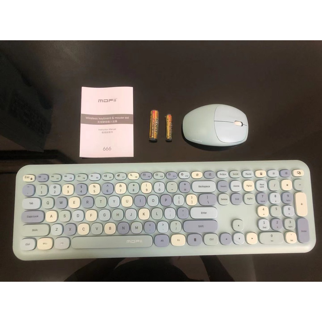 Original Mofii 666 Mixed Color Keycap 2 4ghz Wireless Keyboard And Mouse Combo Set For Home