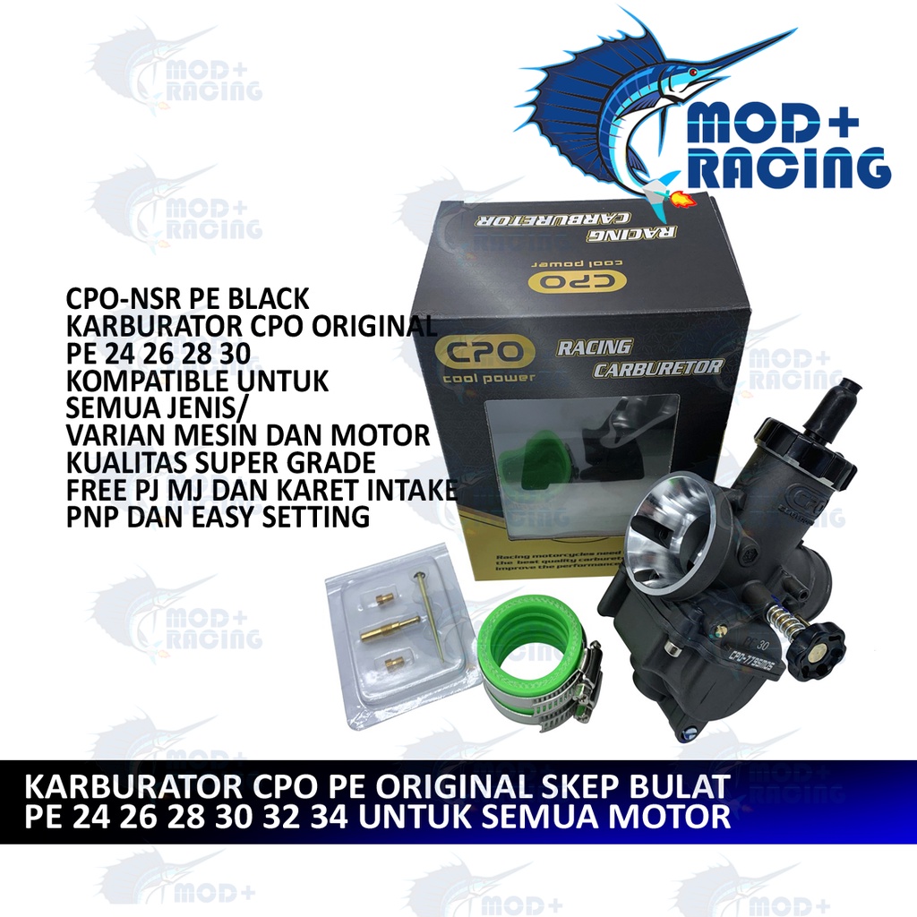 Original CARBURETOR CPO PE BLACKVOPER NITROUS QUICK 24 26 28 30 SKEP BRASS BEAT VARIO MIO RX MX ...