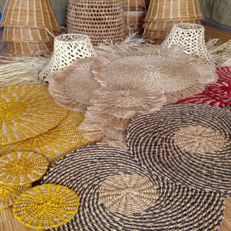 Boho Minimalist Nordic Native Handwoven Abaca Coaster (4.5–5" Dia ...