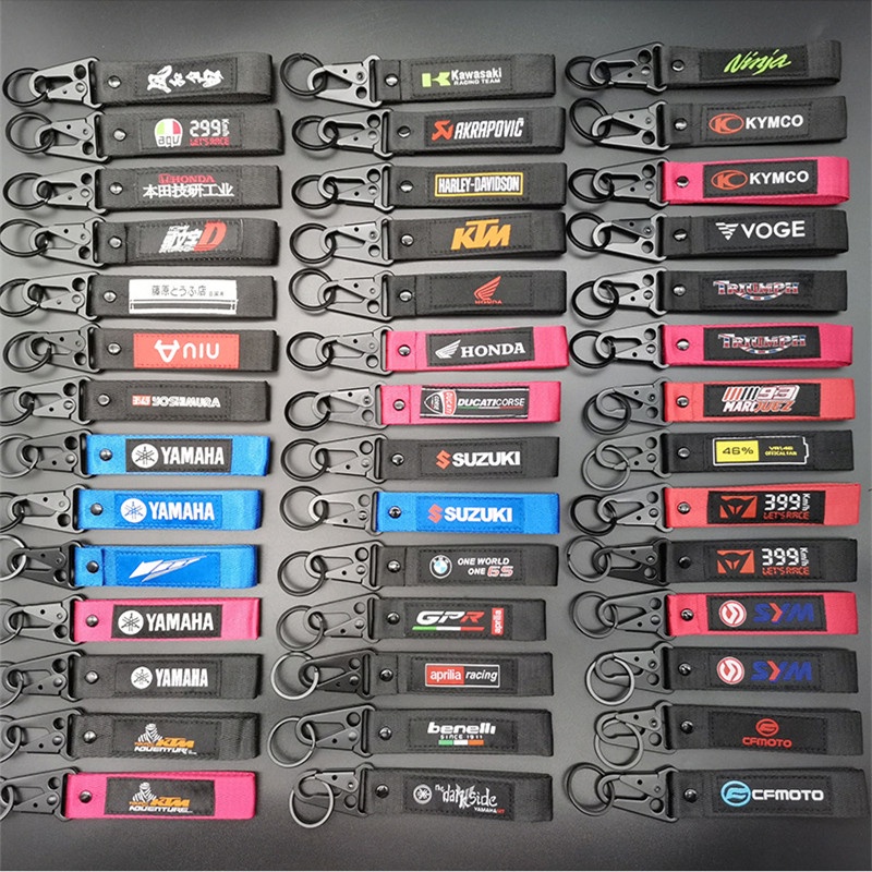 Motorcycle Durable Strap Key Ring Motocross Keyring Webbing Key Chain ...