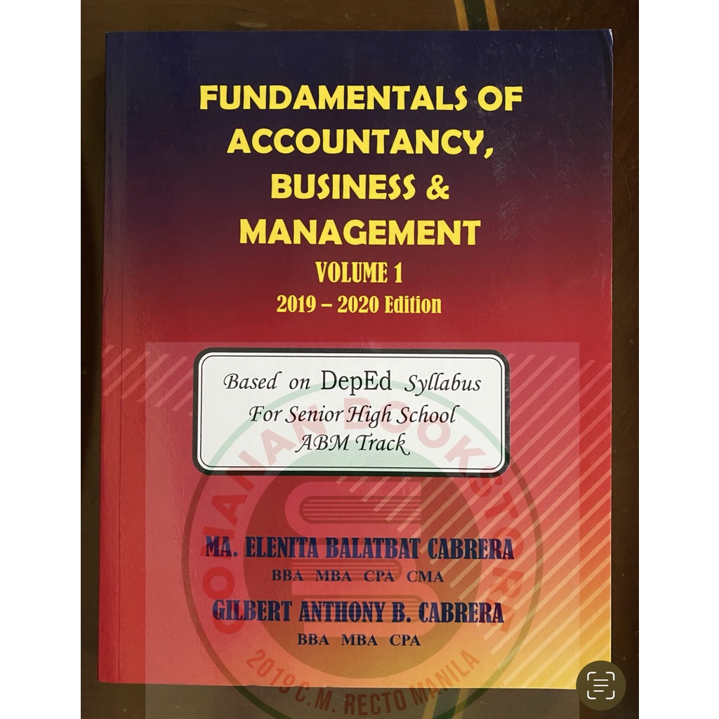 Fundamentals of Accountancy, Business & Management Vol. 1, 2019-2020 ...