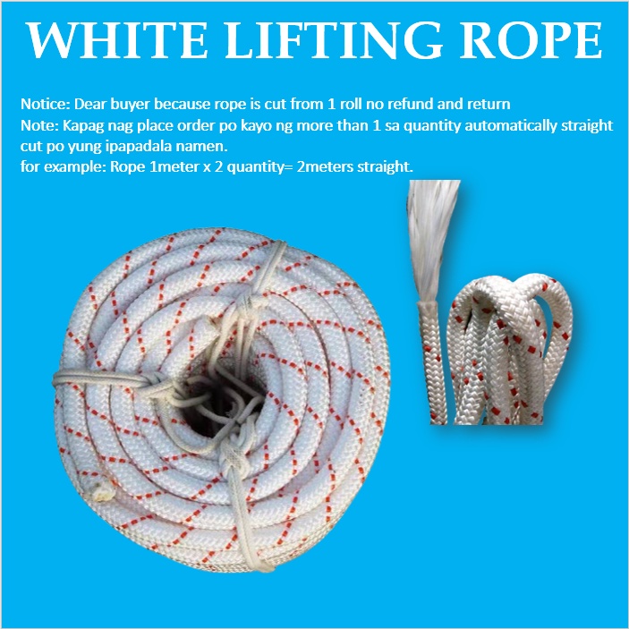 Toyu 2-5 Meters 8-12mm White Lifting Rope Safety Rope, Braided Rope ...